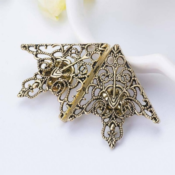 Accessories | Filigree Triangle Antique Bronze Collar Lapel Pin | Poshmark